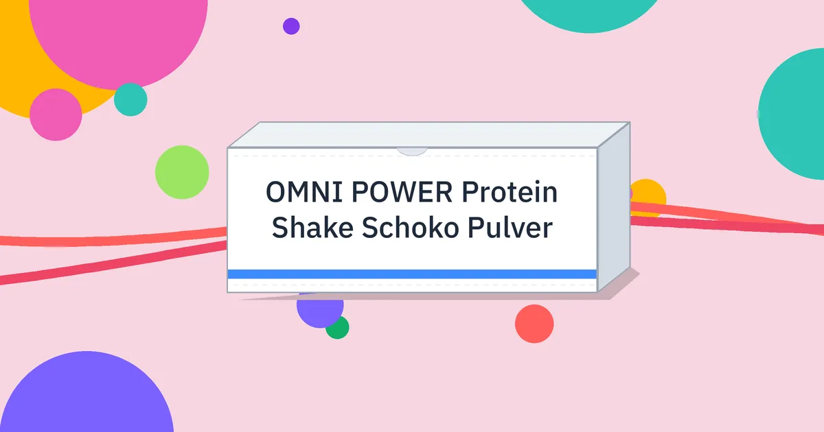 Symbolbild: Packung mit der Aufschrift OMNI POWER Protein Shake Schoko Pulver (PZN 19627374) – Verfügbarkeit und Bezug in Apotheken in Frankfurt am Main