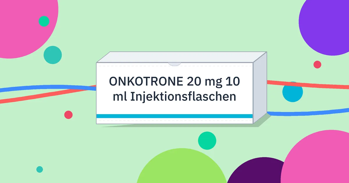 Symbolbild: Packung mit der Aufschrift ONKOTRONE 20 mg 10 ml Injektionsflaschen (PZN 08726564) – Verfügbarkeit und Bezug in Apotheken in Frankfurt am Main