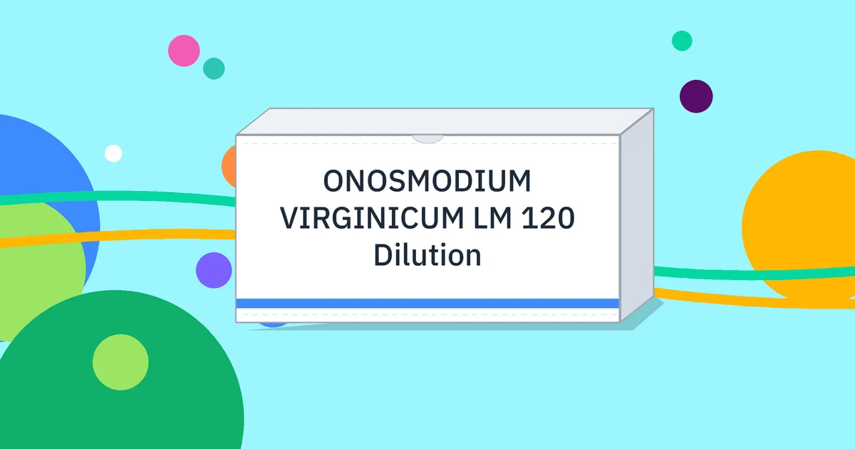 Symbolbild: Packung mit der Aufschrift ONOSMODIUM VIRGINICUM LM 120 Dilution (PZN 13626959) – Verfügbarkeit und Bezug in Apotheken in Frankfurt am Main