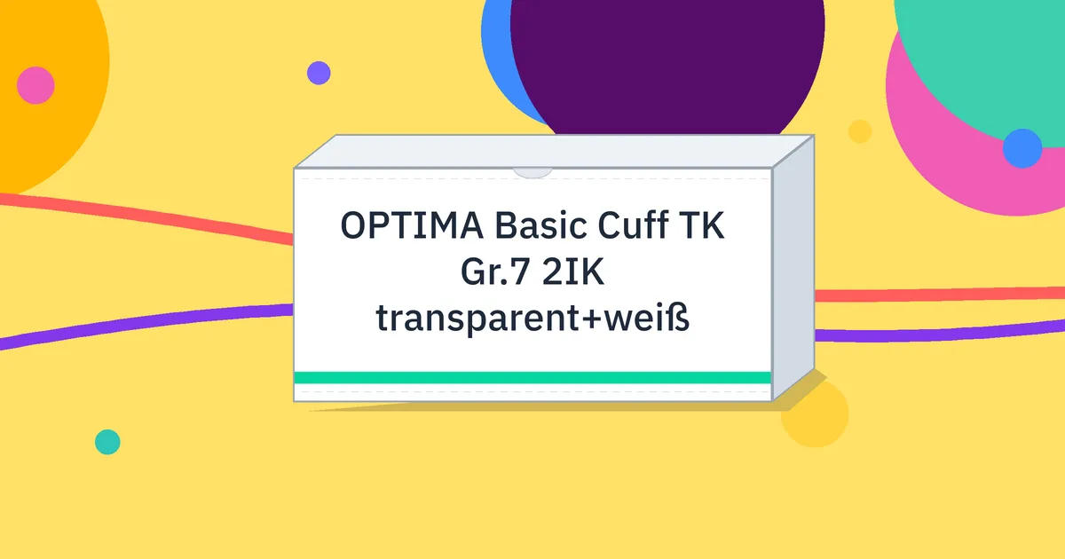Symbolbild: Packung mit der Aufschrift OPTIMA Basic Cuff TK Gr.7 2IK transparent+weiß (PZN 10287758) – Verfügbarkeit und Bezug in Apotheken in Frankfurt am Main