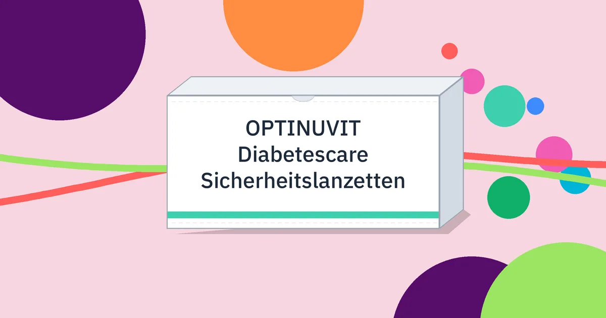 Symbolbild: Packung mit der Aufschrift OPTINUVIT Diabetescare Sicherheitslanzetten (PZN 19817181) – Verfügbarkeit und Bezug in Apotheken in Frankfurt am Main
