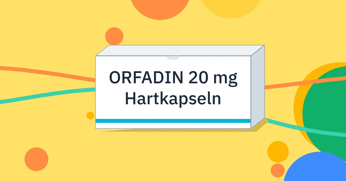 Symbolbild: Packung mit der Aufschrift ORFADIN 20 mg Hartkapseln (PZN 11193930) – Verfügbarkeit und Bezug in Apotheken in Frankfurt am Main
