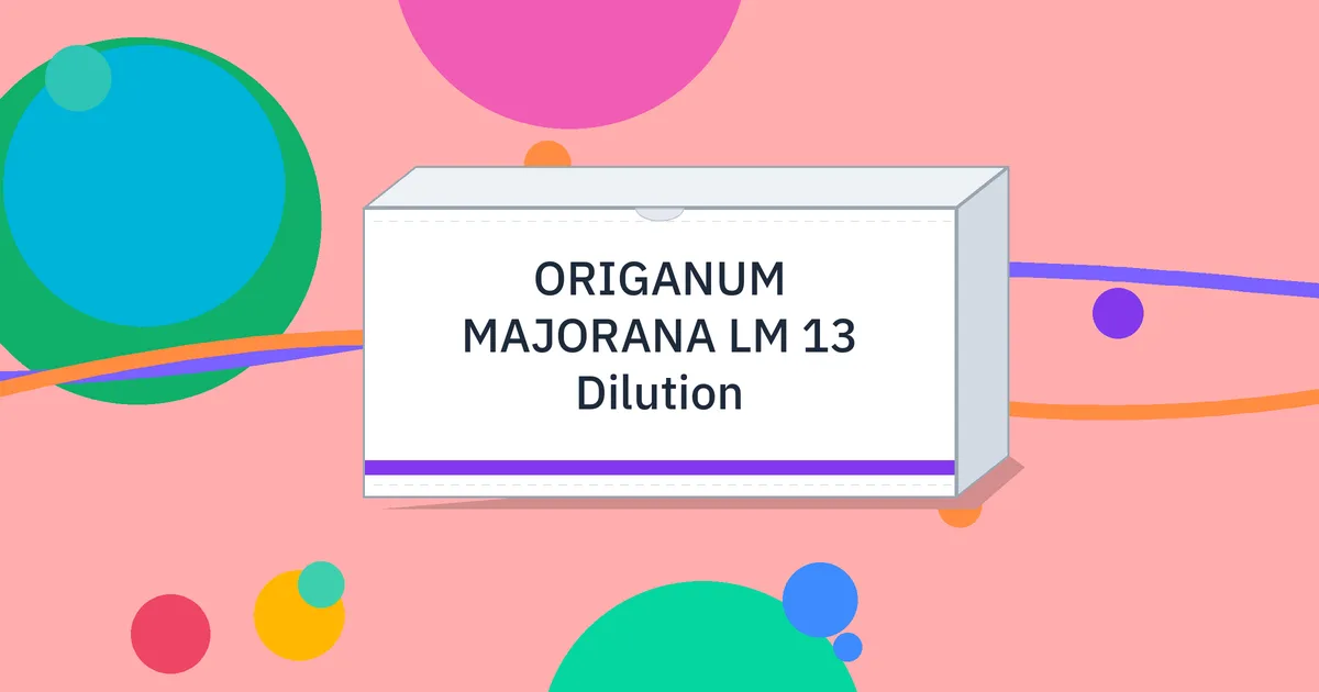 Symbolbild: Packung mit der Aufschrift ORIGANUM MAJORANA LM 13 Dilution (PZN 12972599) – Verfügbarkeit und Bezug in Apotheken in Frankfurt am Main