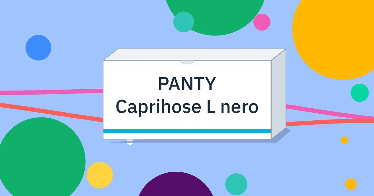 Symbolbild: Packung mit der Aufschrift PANTY Caprihose L nero (PZN 16191479) – Verfügbarkeit und Bezug in Apotheken in Frankfurt am Main