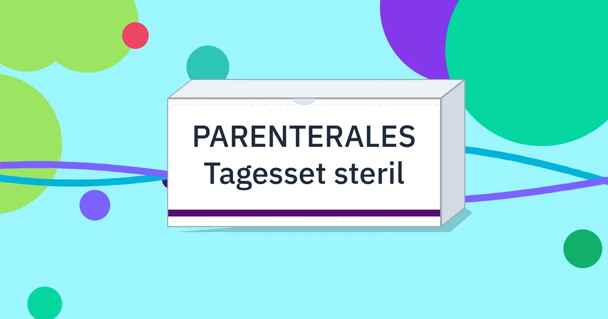 Symbolbild: Packung mit der Aufschrift PARENTERALES Tagesset steril (PZN 11285170) – Verfügbarkeit und Bezug in Apotheken in Frankfurt am Main