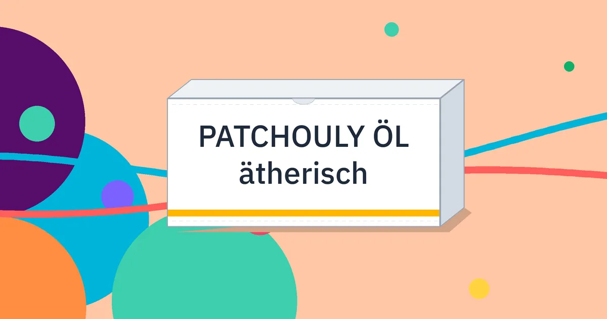 Symbolbild: Packung mit der Aufschrift PATCHOULY ÖL ätherisch (PZN 01248274) – Verfügbarkeit und Bezug in Apotheken in Frankfurt am Main