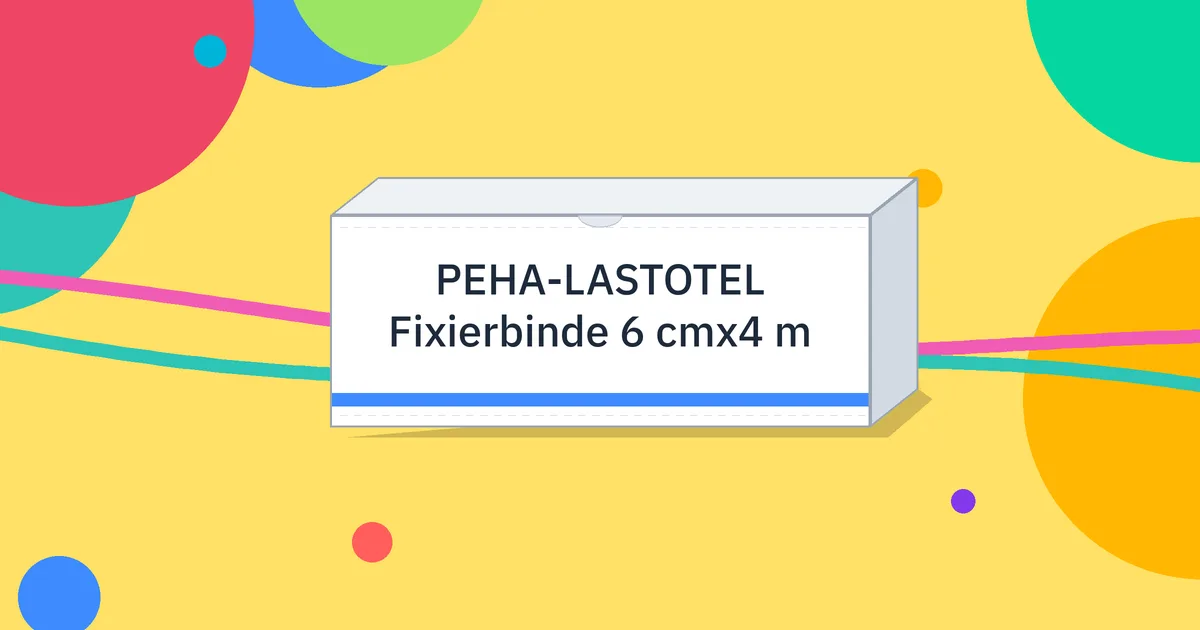 Symbolbild: Packung mit der Aufschrift PEHA-LASTOTEL Fixierbinde 6 cmx4 m (PZN 18716472) – Verfügbarkeit und Bezug in Apotheken in Frankfurt am Main