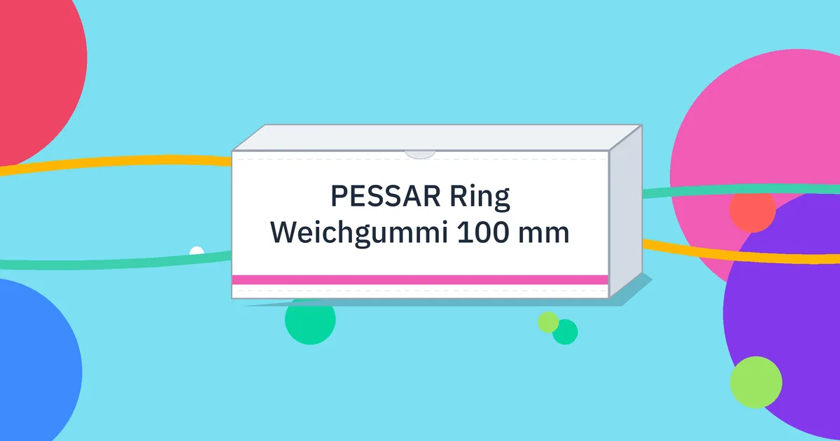 Symbolbild: Packung mit der Aufschrift PESSAR Ring Weichgummi 100 mm (PZN 01967543) – Verfügbarkeit und Bezug in Apotheken in Frankfurt am Main