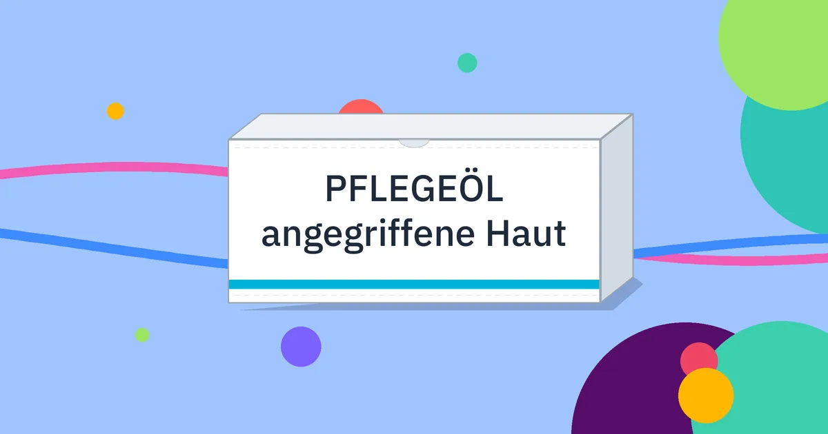 Symbolbild: Packung mit der Aufschrift PFLEGEÖL angegriffene Haut (PZN 19442166) – Verfügbarkeit und Bezug in Apotheken in Frankfurt am Main
