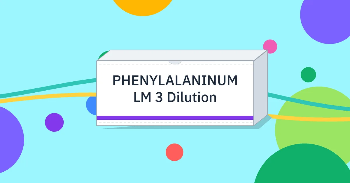 Symbolbild: Packung mit der Aufschrift PHENYLALANINUM LM 3 Dilution (PZN 13783794) – Verfügbarkeit und Bezug in Apotheken in Frankfurt am Main