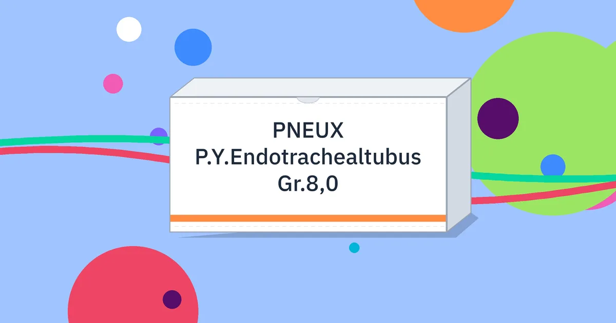 Symbolbild: Packung mit der Aufschrift PNEUX P.Y.Endotrachealtubus Gr.8,0 (PZN 14165839) – Verfügbarkeit und Bezug in Apotheken in Frankfurt am Main