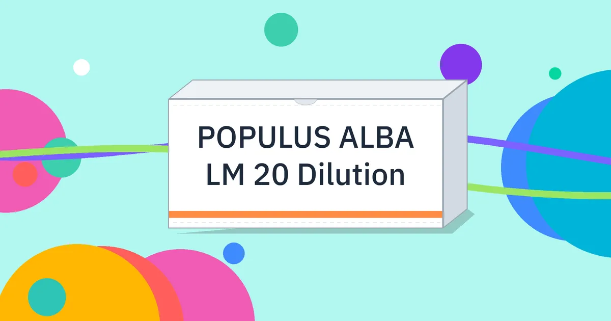 Symbolbild: Packung mit der Aufschrift POPULUS ALBA LM 20 Dilution (PZN 13663883) – Verfügbarkeit und Bezug in Apotheken in Frankfurt am Main