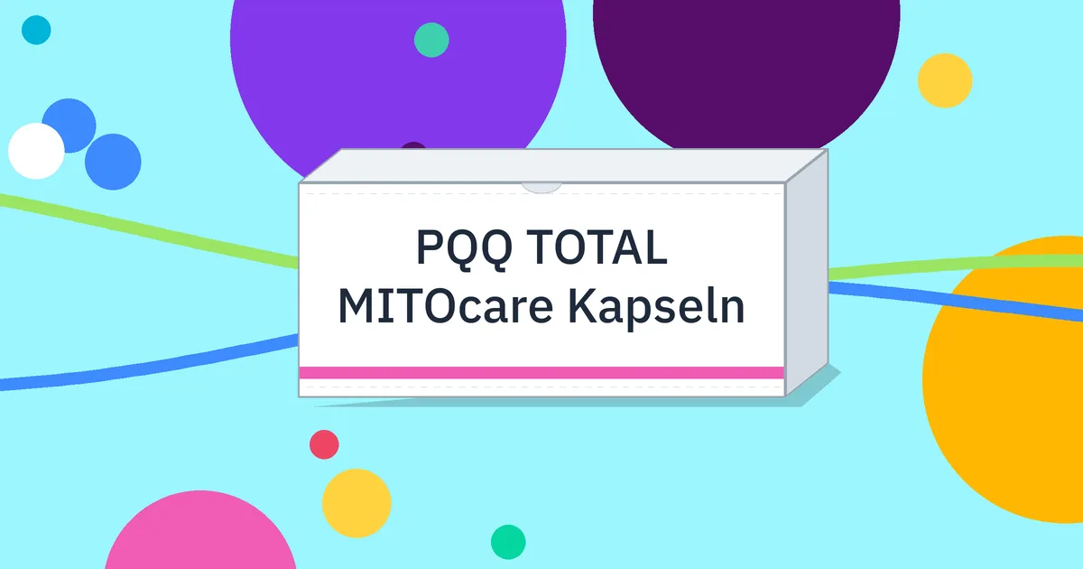 Symbolbild: Packung mit der Aufschrift PQQ TOTAL MITOcare Kapseln (PZN 16575814) – Verfügbarkeit und Bezug in Apotheken in Frankfurt am Main