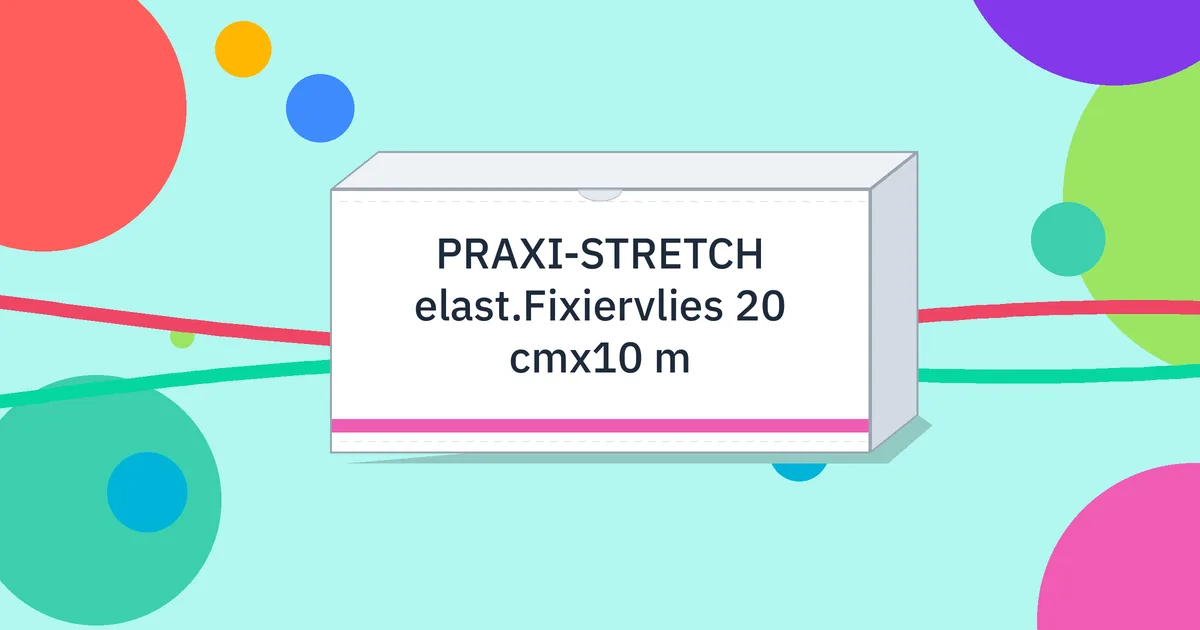 Symbolbild: Packung mit der Aufschrift PRAXI-STRETCH elast.Fixiervlies 20 cmx10 m (PZN 12827762) – Verfügbarkeit und Bezug in Apotheken in Frankfurt am Main