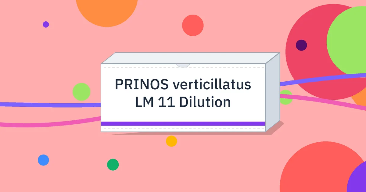 Symbolbild: Packung mit der Aufschrift PRINOS verticillatus LM 11 Dilution (PZN 13667941) – Verfügbarkeit und Bezug in Apotheken in Frankfurt am Main