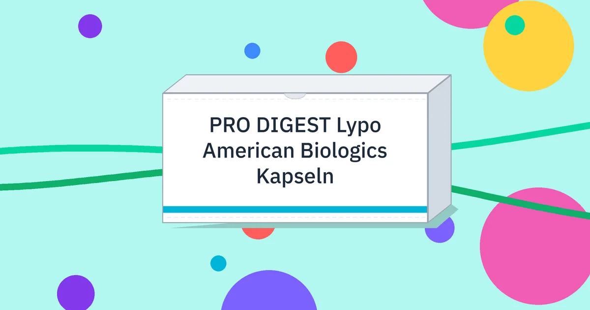 Symbolbild: Packung mit der Aufschrift PRO DIGEST Lypo American Biologics Kapseln (PZN 18116447) – Verfügbarkeit und Bezug in Apotheken in Frankfurt am Main