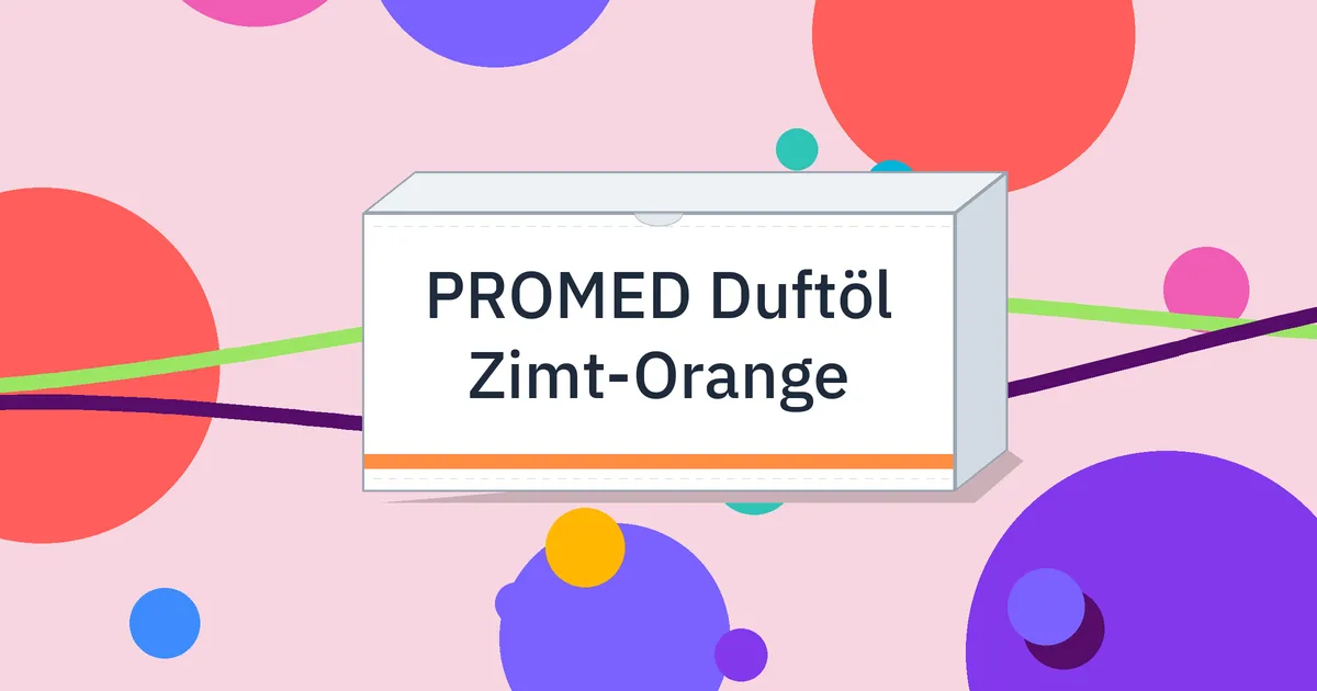 Symbolbild: Packung mit der Aufschrift PROMED Duftöl Zimt-Orange (PZN 14376737) – Verfügbarkeit und Bezug in Apotheken in Frankfurt am Main