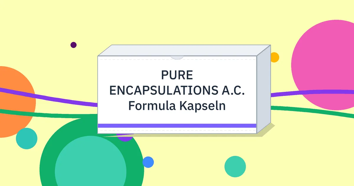 Symbolbild: Packung mit der Aufschrift PURE ENCAPSULATIONS A.C. Formula Kapseln (PZN 05135213) – Verfügbarkeit und Bezug in Apotheken in Frankfurt am Main