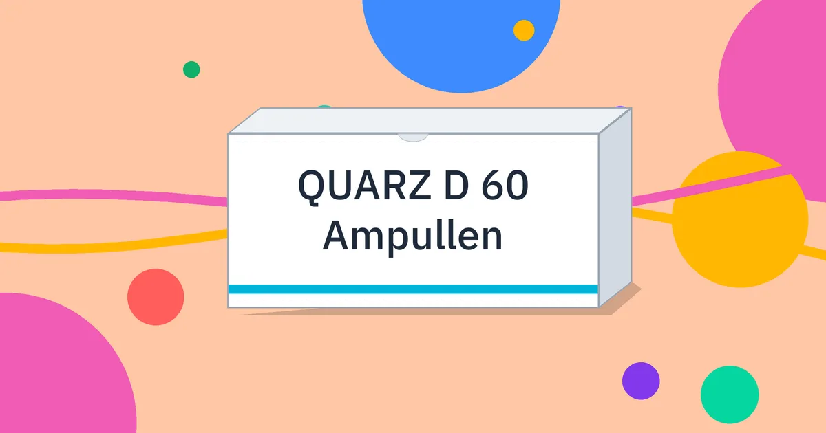 Symbolbild: Packung mit der Aufschrift QUARZ D 60 Ampullen (PZN 01625699) – Verfügbarkeit und Bezug in Apotheken in Frankfurt am Main