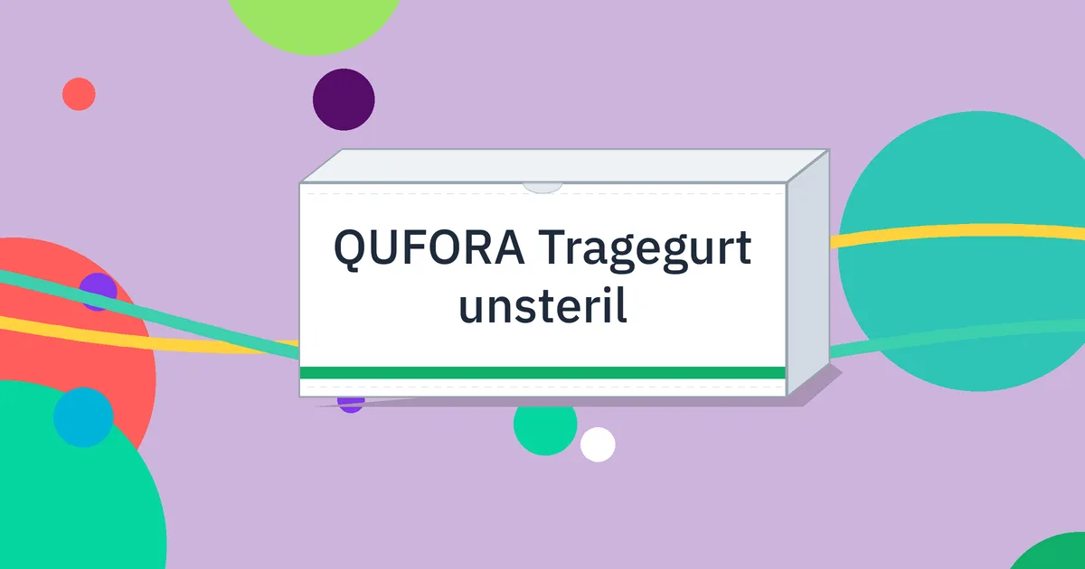 Symbolbild: Packung mit der Aufschrift QUFORA Tragegurt unsteril (PZN 04049724) – Verfügbarkeit und Bezug in Apotheken in Frankfurt am Main