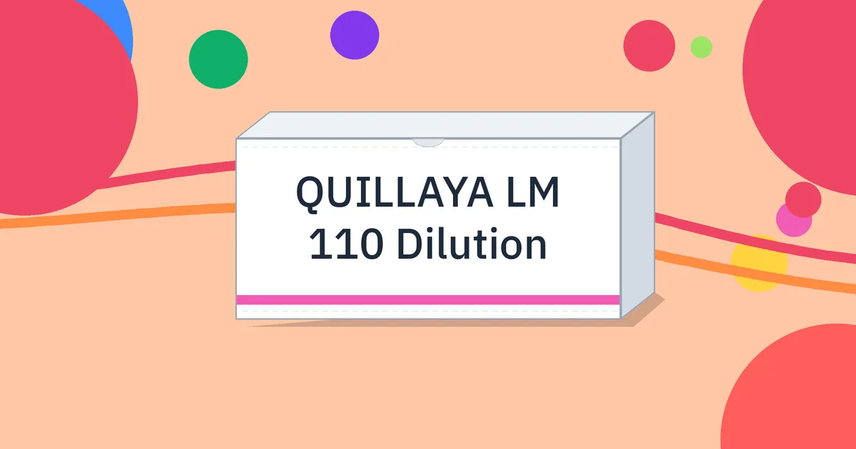Symbolbild: Packung mit der Aufschrift QUILLAYA LM 110 Dilution (PZN 13675337) – Verfügbarkeit und Bezug in Apotheken in Frankfurt am Main