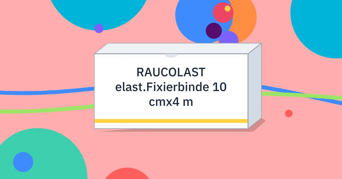Symbolbild: Packung mit der Aufschrift RAUCOLAST elast.Fixierbinde 10 cmx4 m (PZN 12774617) – Verfügbarkeit und Bezug in Apotheken in Frankfurt am Main