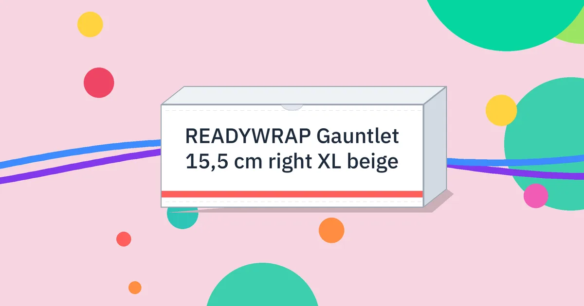 Symbolbild: Packung mit der Aufschrift READYWRAP Gauntlet 15,5 cm right XL beige (PZN 16567157) – Verfügbarkeit und Bezug in Apotheken in Frankfurt am Main
