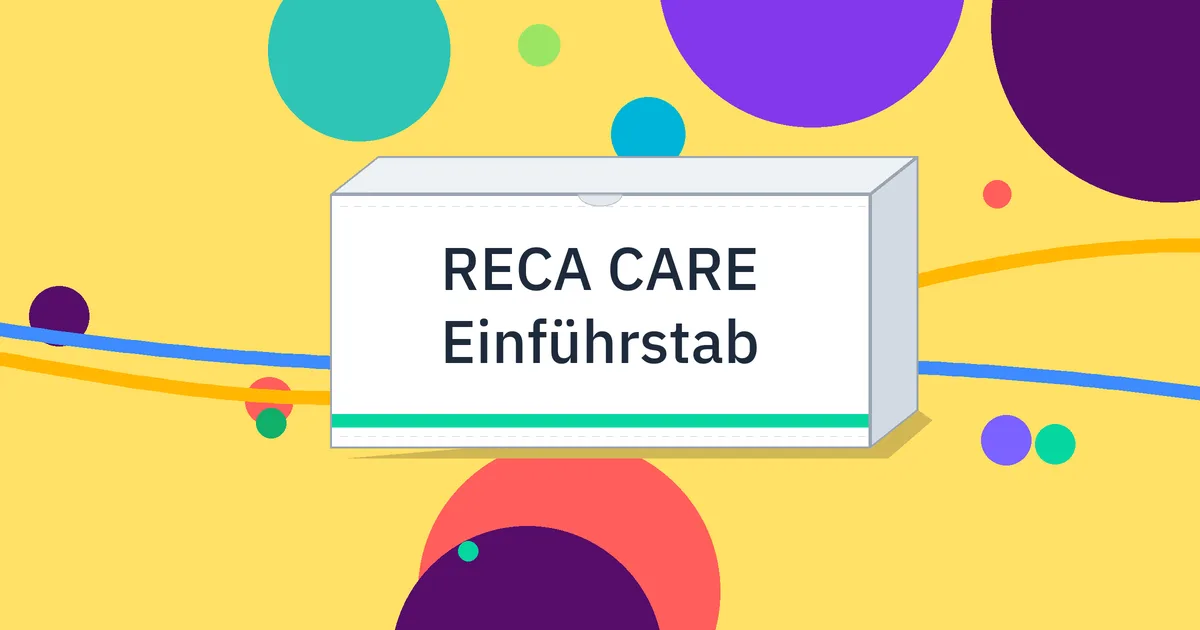Symbolbild: Packung mit der Aufschrift RECA CARE Einführstab (PZN 13947020) – Verfügbarkeit und Bezug in Apotheken in Frankfurt am Main