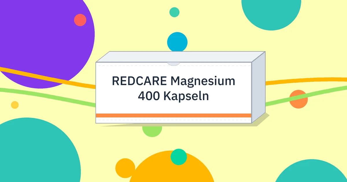 Symbolbild: Packung mit der Aufschrift REDCARE Magnesium 400 Kapseln (PZN 18229789) – Verfügbarkeit und Bezug in Apotheken in Frankfurt am Main