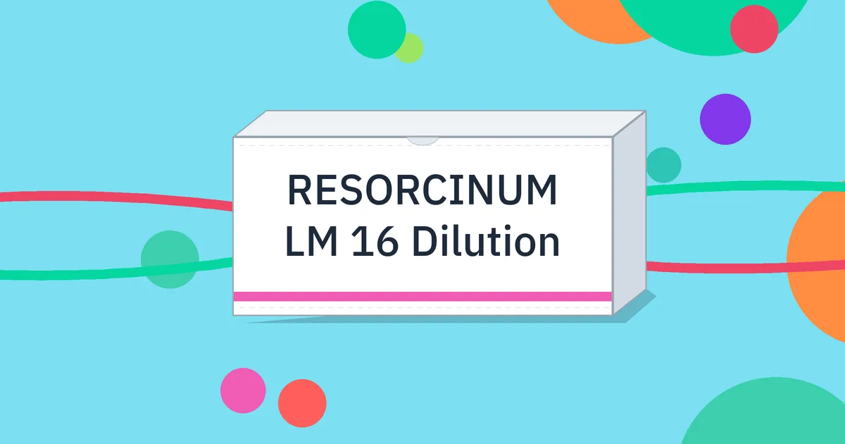 Symbolbild: Packung mit der Aufschrift RESORCINUM LM 16 Dilution (PZN 13047173) – Verfügbarkeit und Bezug in Apotheken in Frankfurt am Main