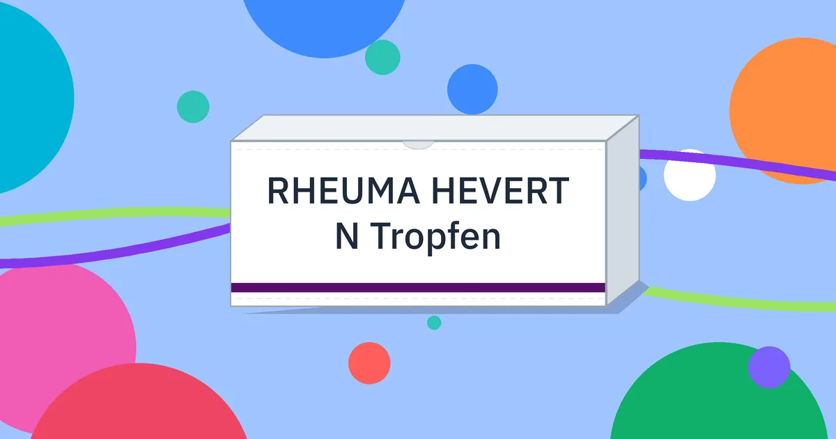 Symbolbild: Packung mit der Aufschrift RHEUMA HEVERT N Tropfen (PZN 00634710) – Verfügbarkeit und Bezug in Apotheken in Frankfurt am Main