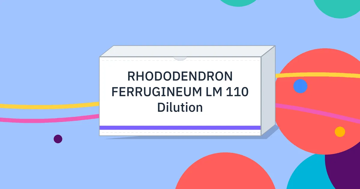 Symbolbild: Packung mit der Aufschrift RHODODENDRON FERRUGINEUM LM 110 Dilution (PZN 13051619) – Verfügbarkeit und Bezug in Apotheken in Frankfurt am Main