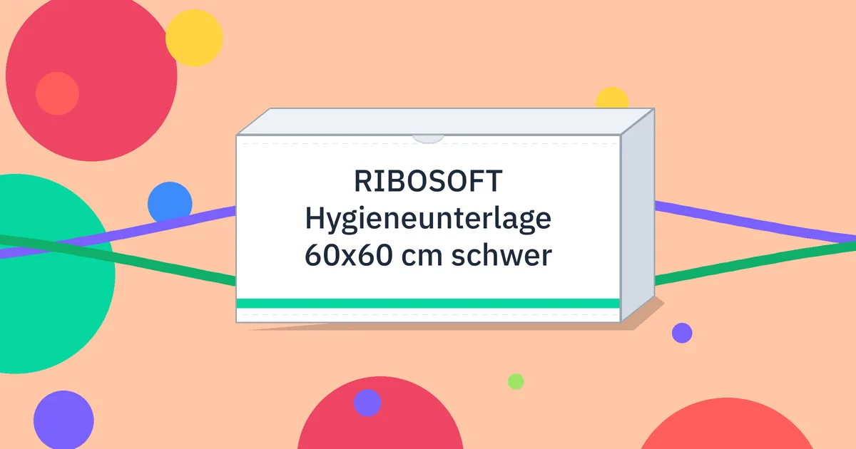 Symbolbild: Packung mit der Aufschrift RIBOSOFT Hygieneunterlage 60x60 cm schwer (PZN 13587797) – Verfügbarkeit und Bezug in Apotheken in Frankfurt am Main