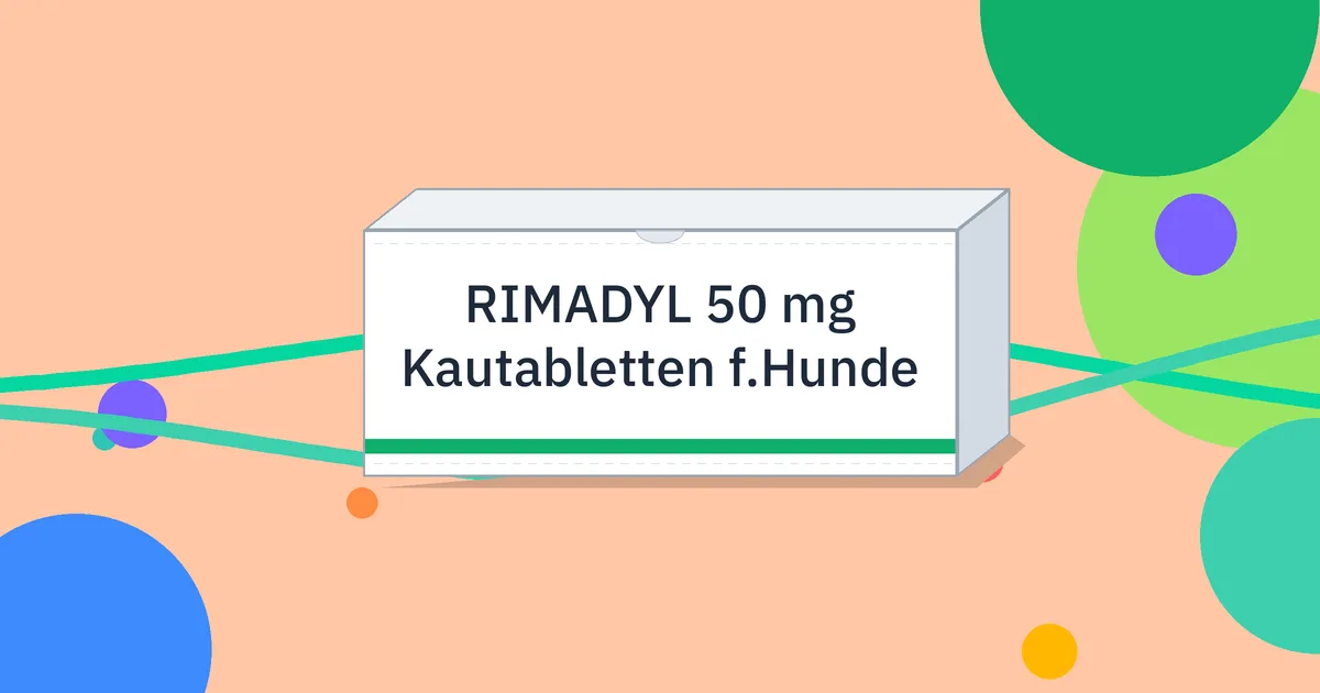 Symbolbild: Packung mit der Aufschrift RIMADYL 50 mg Kautabletten f.Hunde (PZN 02209313) – Verfügbarkeit und Bezug in Apotheken in Frankfurt am Main