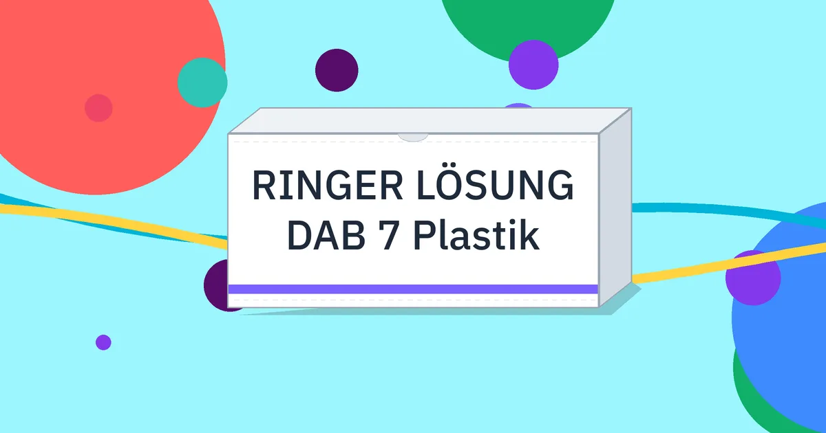 Symbolbild: Packung mit der Aufschrift RINGER LÖSUNG DAB 7 Plastik (PZN 08774184) – Verfügbarkeit und Bezug in Apotheken in Frankfurt am Main