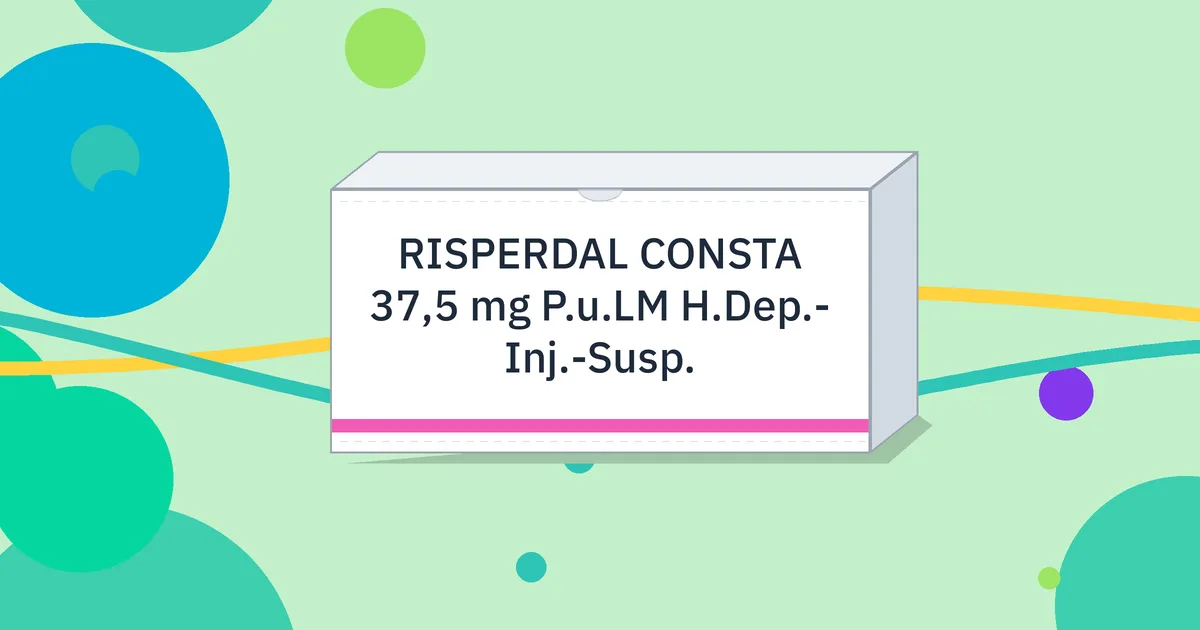 Symbolbild: Packung mit der Aufschrift RISPERDAL CONSTA 37,5 mg P.u.LM H.Dep.-Inj.-Susp. (PZN 02330977) – Verfügbarkeit und Bezug in Apotheken in Frankfurt am Main