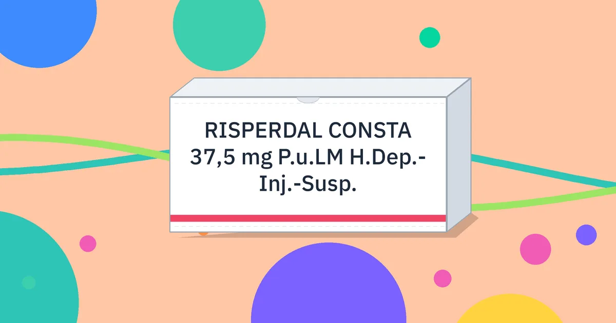 Symbolbild: Packung mit der Aufschrift RISPERDAL CONSTA 37,5 mg P.u.LM H.Dep.-Inj.-Susp. (PZN 06607335) – Verfügbarkeit und Bezug in Apotheken in Frankfurt am Main
