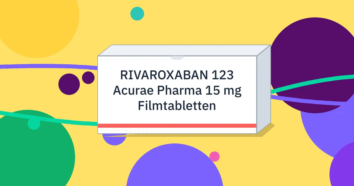 Symbolbild: Packung mit der Aufschrift RIVAROXABAN 123 Acurae Pharma 15 mg Filmtabletten (PZN 19962701) – Verfügbarkeit und Bezug in Apotheken in Frankfurt am Main