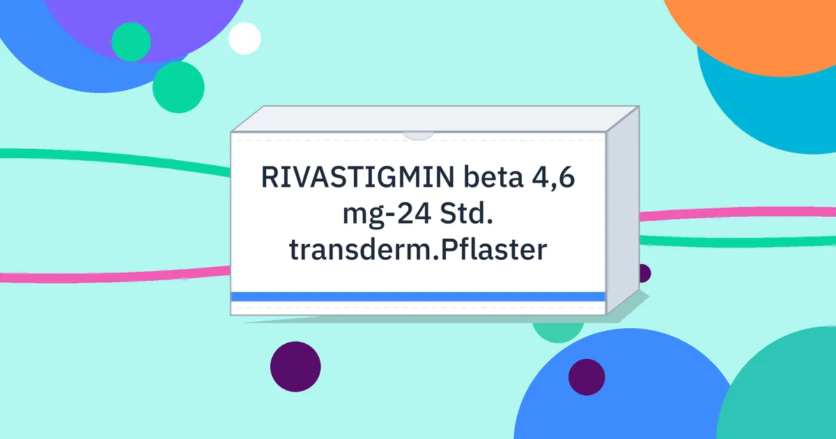 Symbolbild: Packung mit der Aufschrift RIVASTIGMIN beta 4,6 mg-24 Std. transderm.Pflaster (PZN 09305184) – Verfügbarkeit und Bezug in Apotheken in Frankfurt am Main