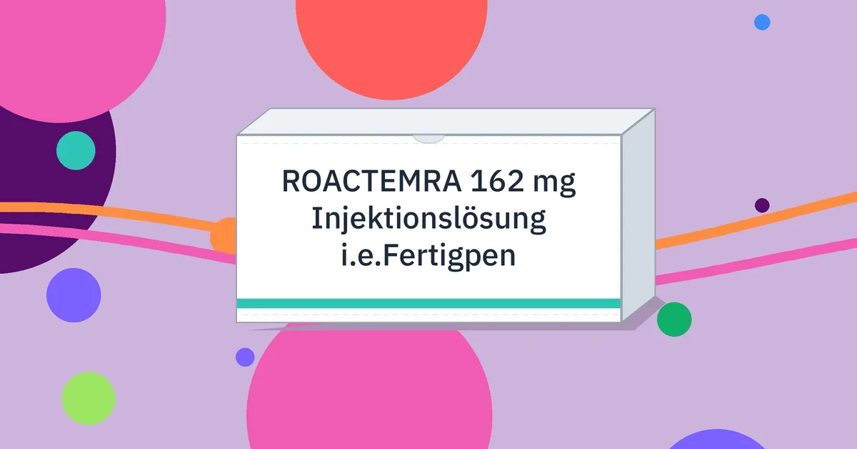 Symbolbild: Packung mit der Aufschrift ROACTEMRA 162 mg Injektionslösung i.e.Fertigpen (PZN 20168859) – Verfügbarkeit und Bezug in Apotheken in Frankfurt am Main