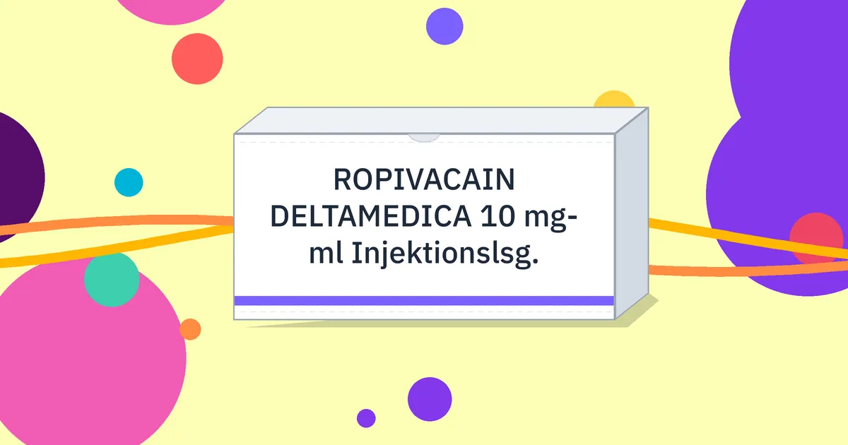 Symbolbild: Packung mit der Aufschrift ROPIVACAIN DELTAMEDICA 10 mg-ml Injektionslsg. (PZN 13158180) – Verfügbarkeit und Bezug in Apotheken in Frankfurt am Main