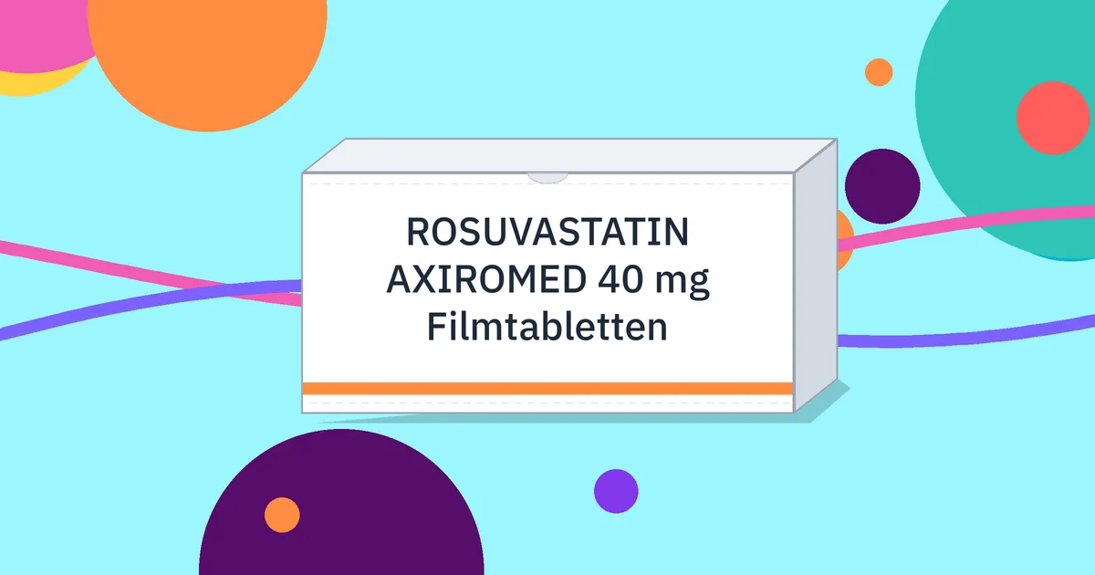 Symbolbild: Packung mit der Aufschrift ROSUVASTATIN AXIROMED 40 mg Filmtabletten (PZN 13705162) – Verfügbarkeit und Bezug in Apotheken in Frankfurt am Main