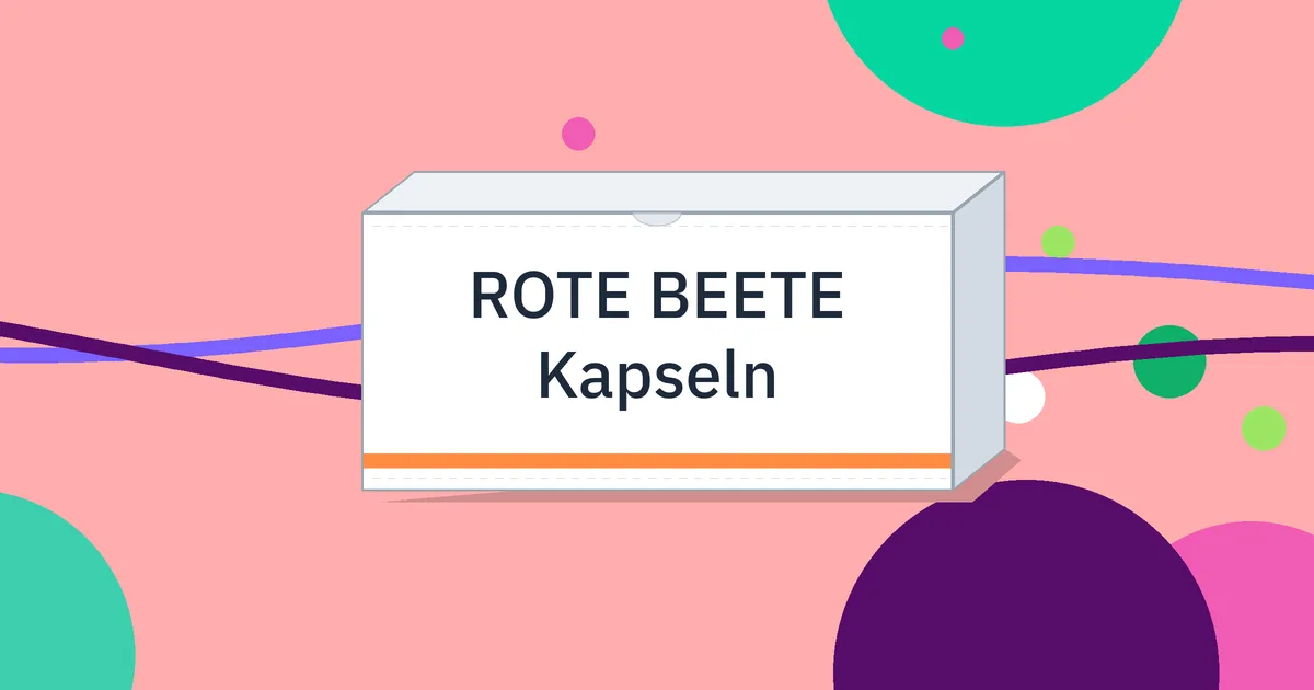 Symbolbild: Packung mit der Aufschrift ROTE BEETE Kapseln (PZN 10221883) – Verfügbarkeit und Bezug in Apotheken in Frankfurt am Main