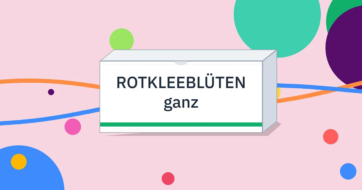 Symbolbild: Packung mit der Aufschrift ROTKLEEBLÜTEN ganz (PZN 11310100) – Verfügbarkeit und Bezug in Apotheken in Frankfurt am Main