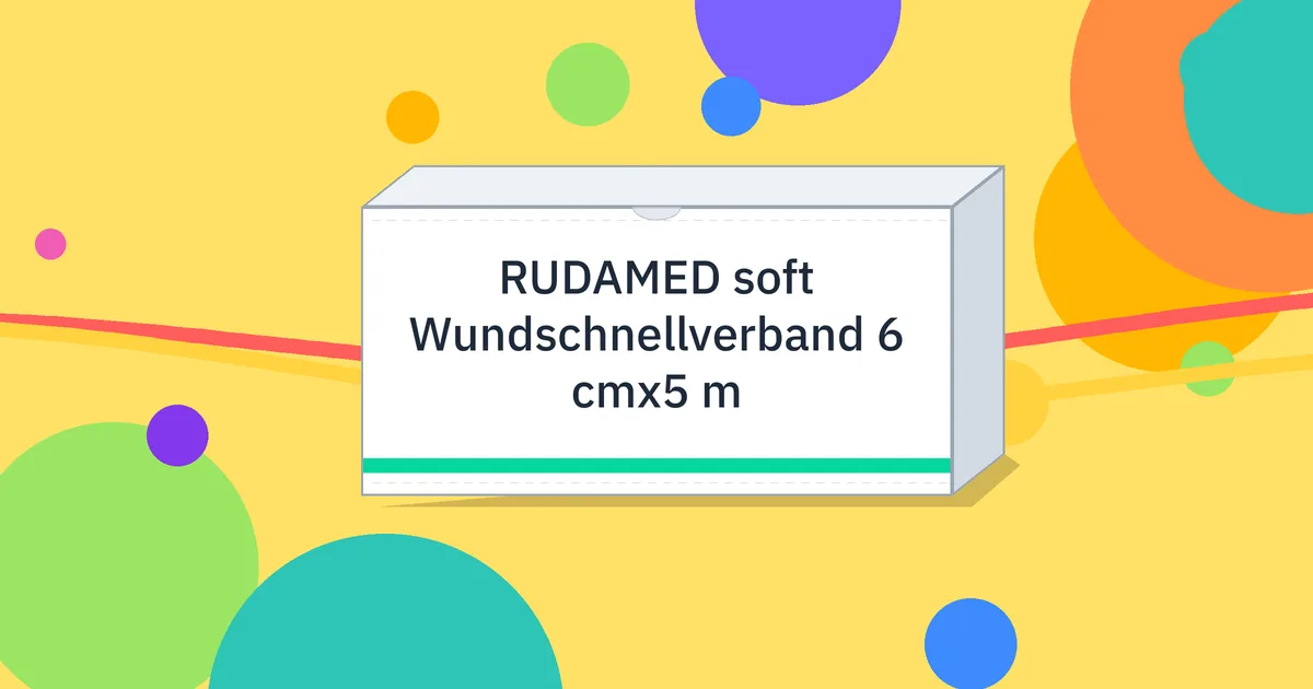 Symbolbild: Packung mit der Aufschrift RUDAMED soft Wundschnellverband 6 cmx5 m (PZN 15892671) – Verfügbarkeit und Bezug in Apotheken in Frankfurt am Main