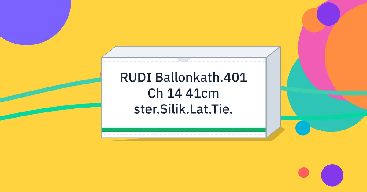 Symbolbild: Packung mit der Aufschrift RUDI Ballonkath.401 Ch 14 41cm ster.Silik.Lat.Tie. (PZN 17863900) – Verfügbarkeit und Bezug in Apotheken in Frankfurt am Main