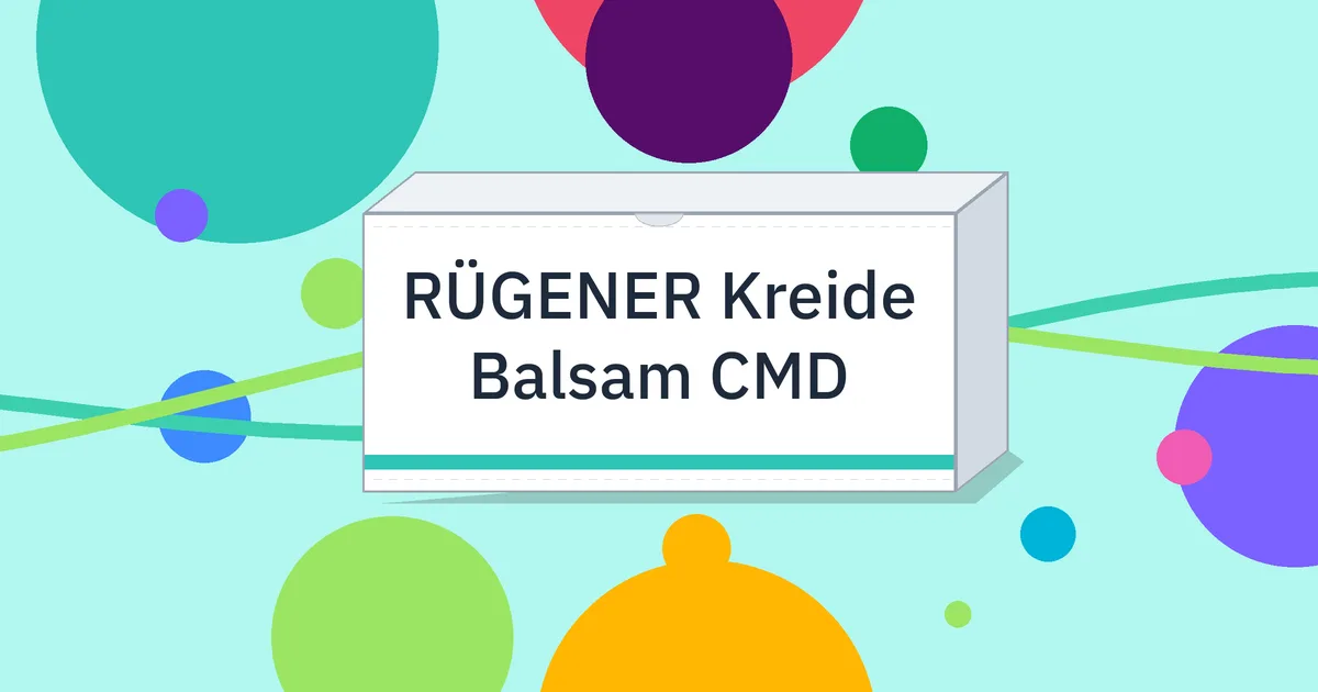 Symbolbild: Packung mit der Aufschrift RÜGENER Kreide Balsam CMD (PZN 17944917) – Verfügbarkeit und Bezug in Apotheken in Frankfurt am Main