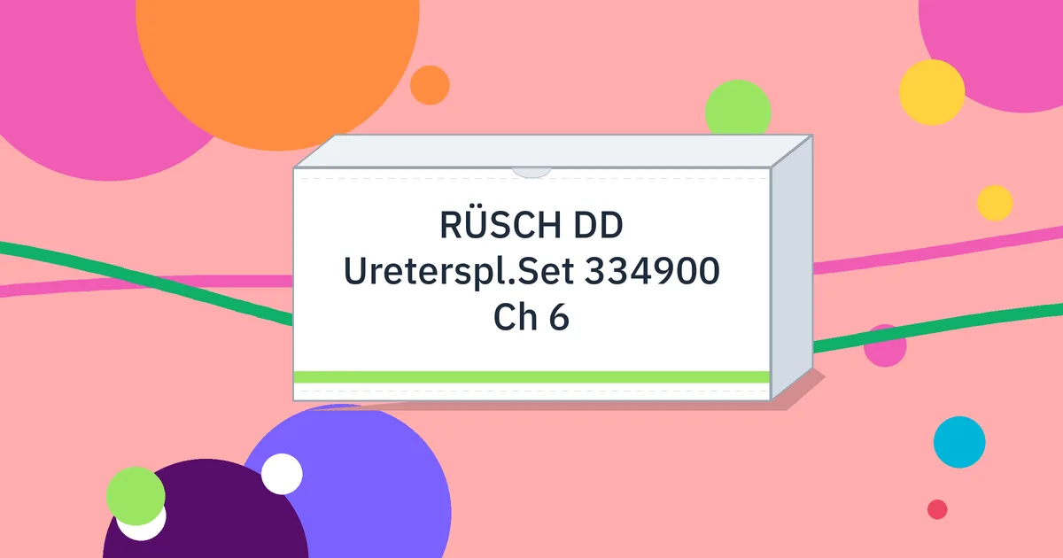 Symbolbild: Packung mit der Aufschrift RÜSCH DD Ureterspl.Set 334900 Ch 6 (PZN 04249742) – Verfügbarkeit und Bezug in Apotheken in Frankfurt am Main