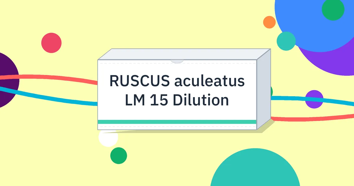 Symbolbild: Packung mit der Aufschrift RUSCUS aculeatus LM 15 Dilution (PZN 13173280) – Verfügbarkeit und Bezug in Apotheken in Frankfurt am Main