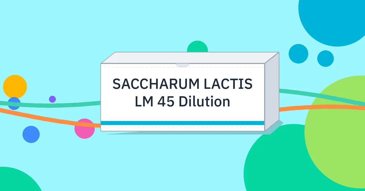 Symbolbild: Packung mit der Aufschrift SACCHARUM LACTIS LM 45 Dilution (PZN 13176930) – Verfügbarkeit und Bezug in Apotheken in Frankfurt am Main